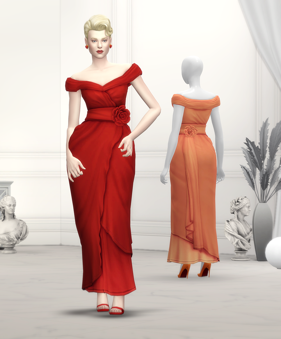 Rosé Gown - The Sims 4 Create a Sim - CurseForge