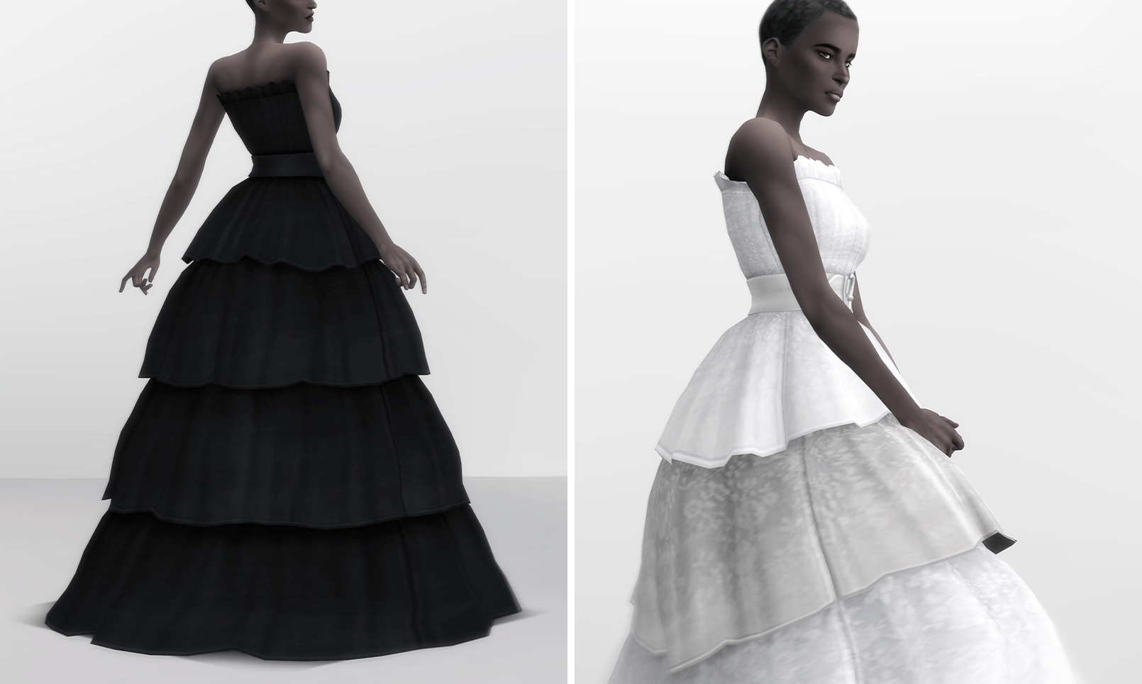 Adriene Layered Ball Gown - Black Couture - The Sims 4 Create a Sim ...