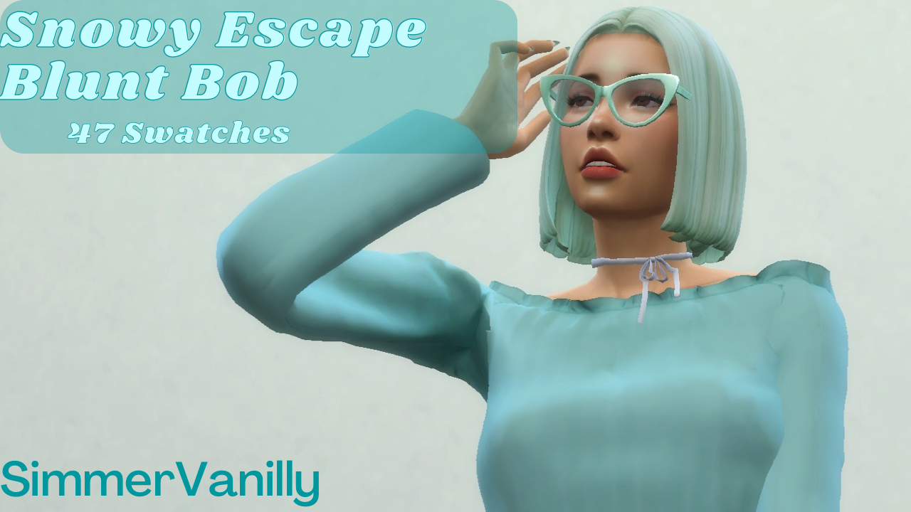 Snowy Escape Blunt Bob Recolor - Gallery - The Sims 4 Create a Sim ...