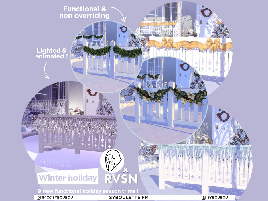 Winter holiday fence trim set (2021) - The Sims 4 Build / Buy - CurseForge