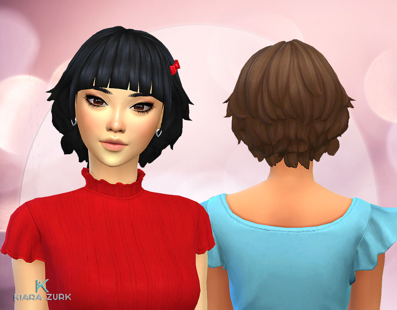 Riley Hairstyle + Bow Conversion - Gallery - The Sims 4 Create a Sim ...