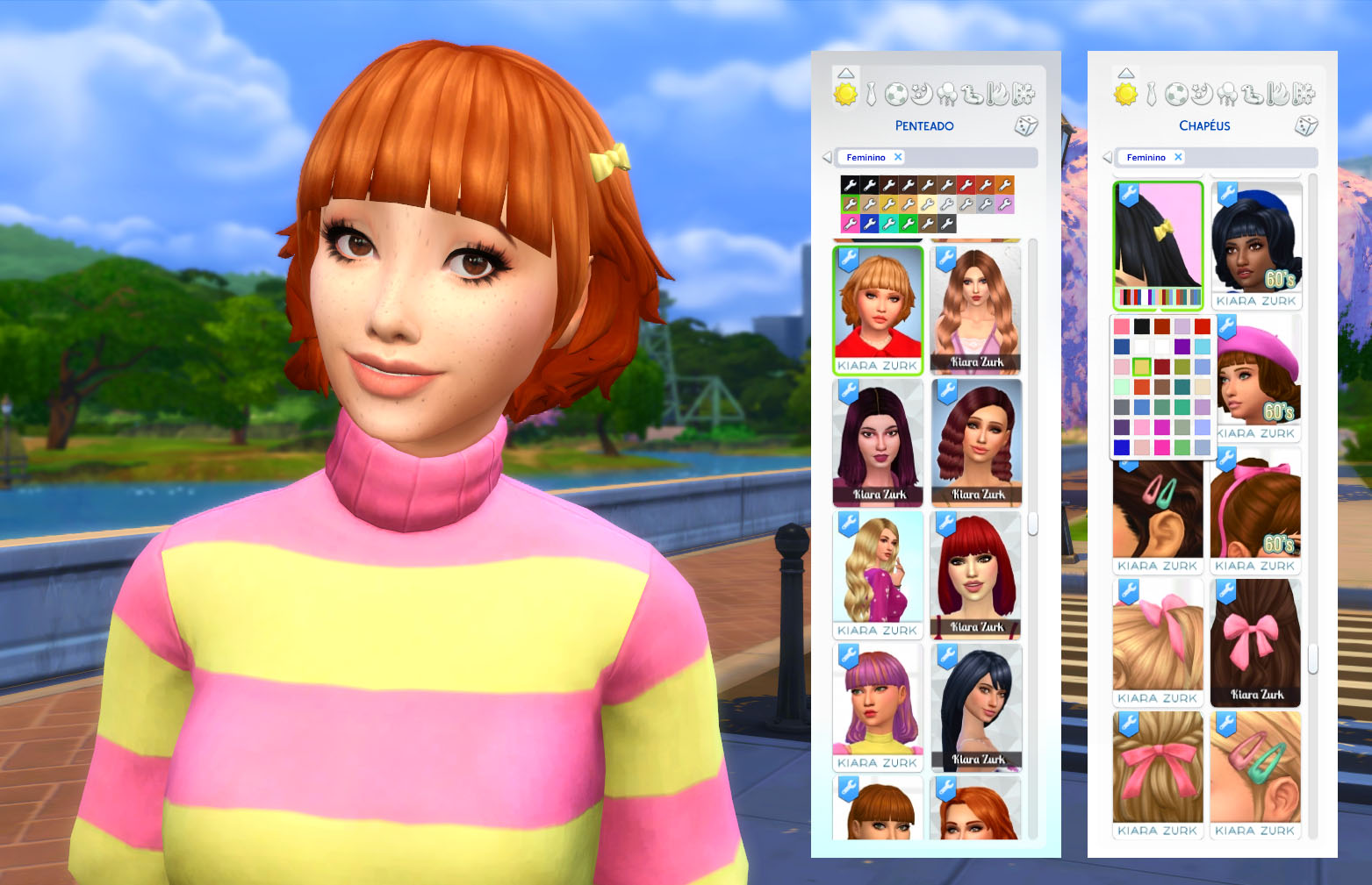 Riley Hairstyle + Bow Conversion - Gallery - The Sims 4 Create a Sim ...