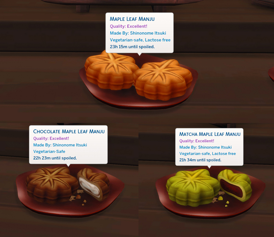 Maple Leaf Manju - 4 Flavors - The Sims 4 Mods - CurseForge