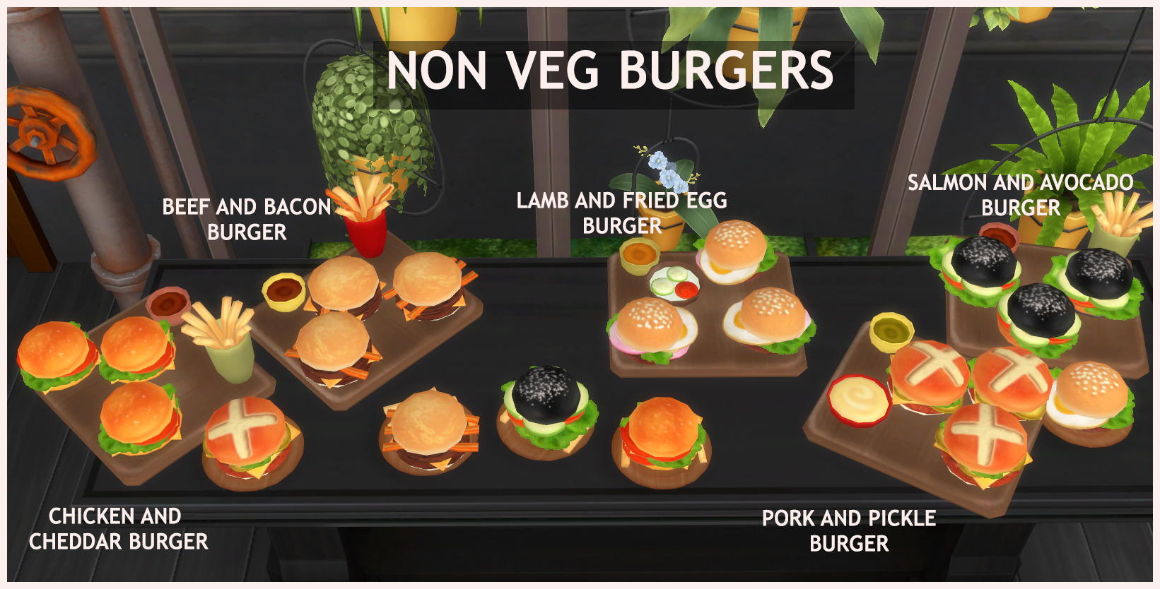 Gourmet Burger Set - The Sims 4 Mods - CurseForge