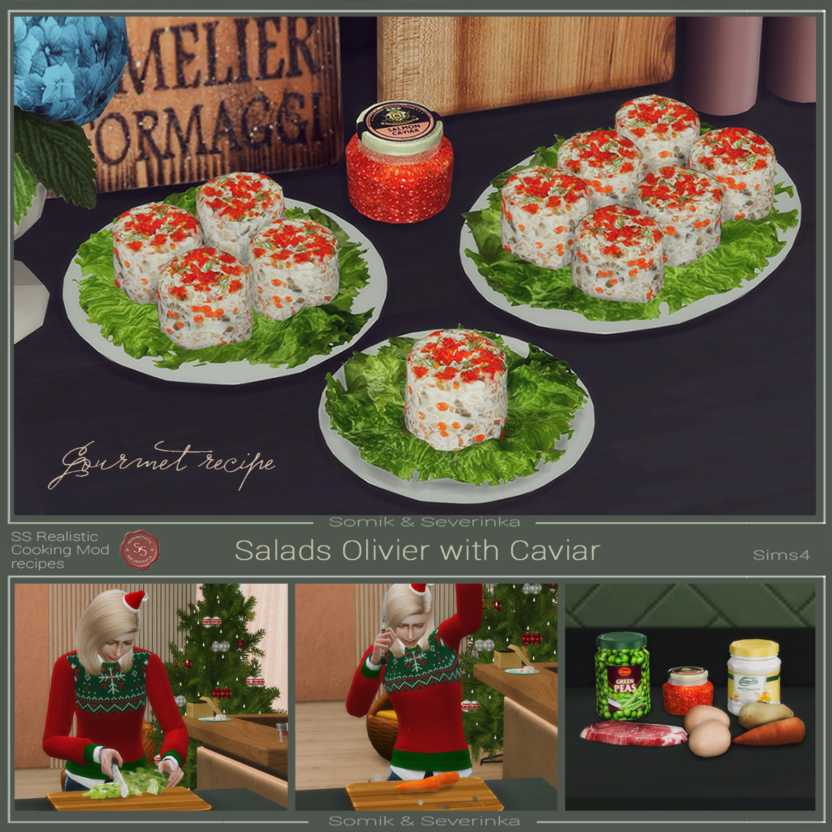 Salad "Olivier" with red Caviar - The Sims 4 Mods - CurseForge