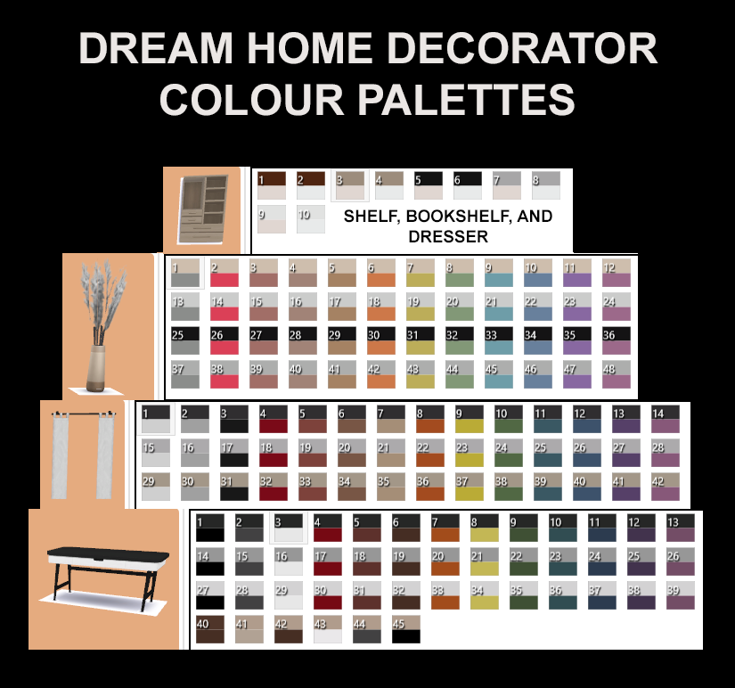 Dream Home Decorator - 4 Items Recoloured and Modified - The Sims 4 ...