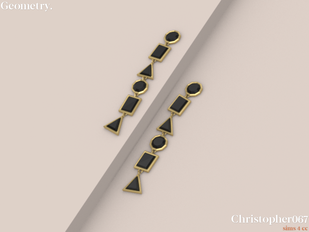 Geometry Earrings - The Sims 4 Create a Sim - CurseForge