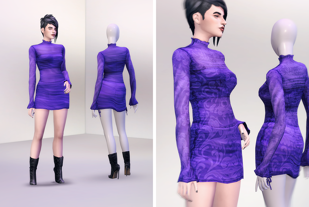 Pattern Tweak - A Sheer Mini Dress Set - The Sims 4 Create a Sim ...