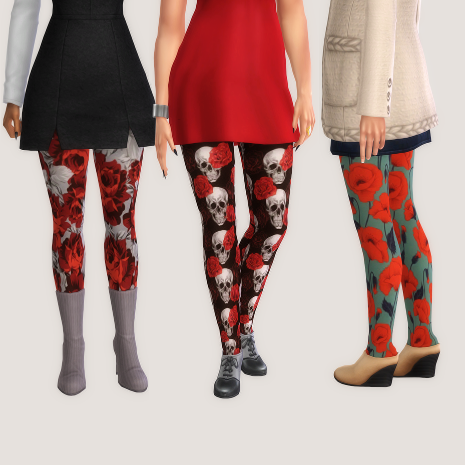 Red Floral Tights - The Sims 4 Create a Sim - CurseForge