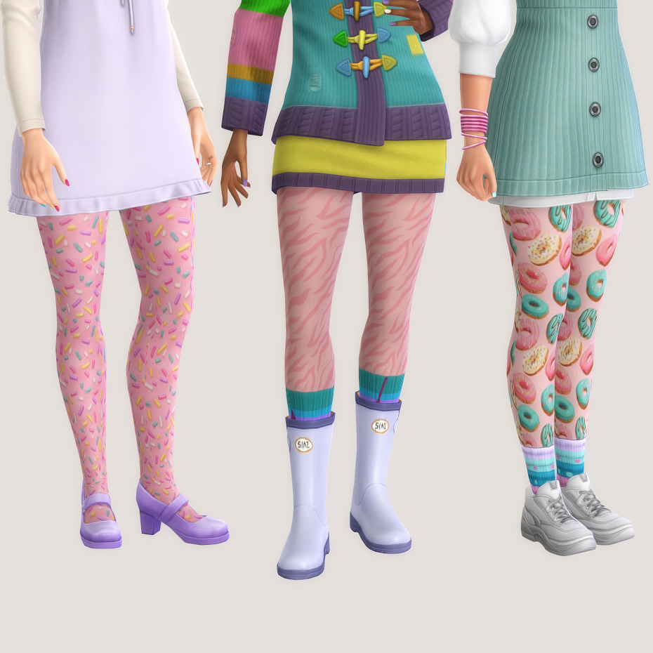 Pink Pattern Tights - The Sims 4 Create a Sim - CurseForge