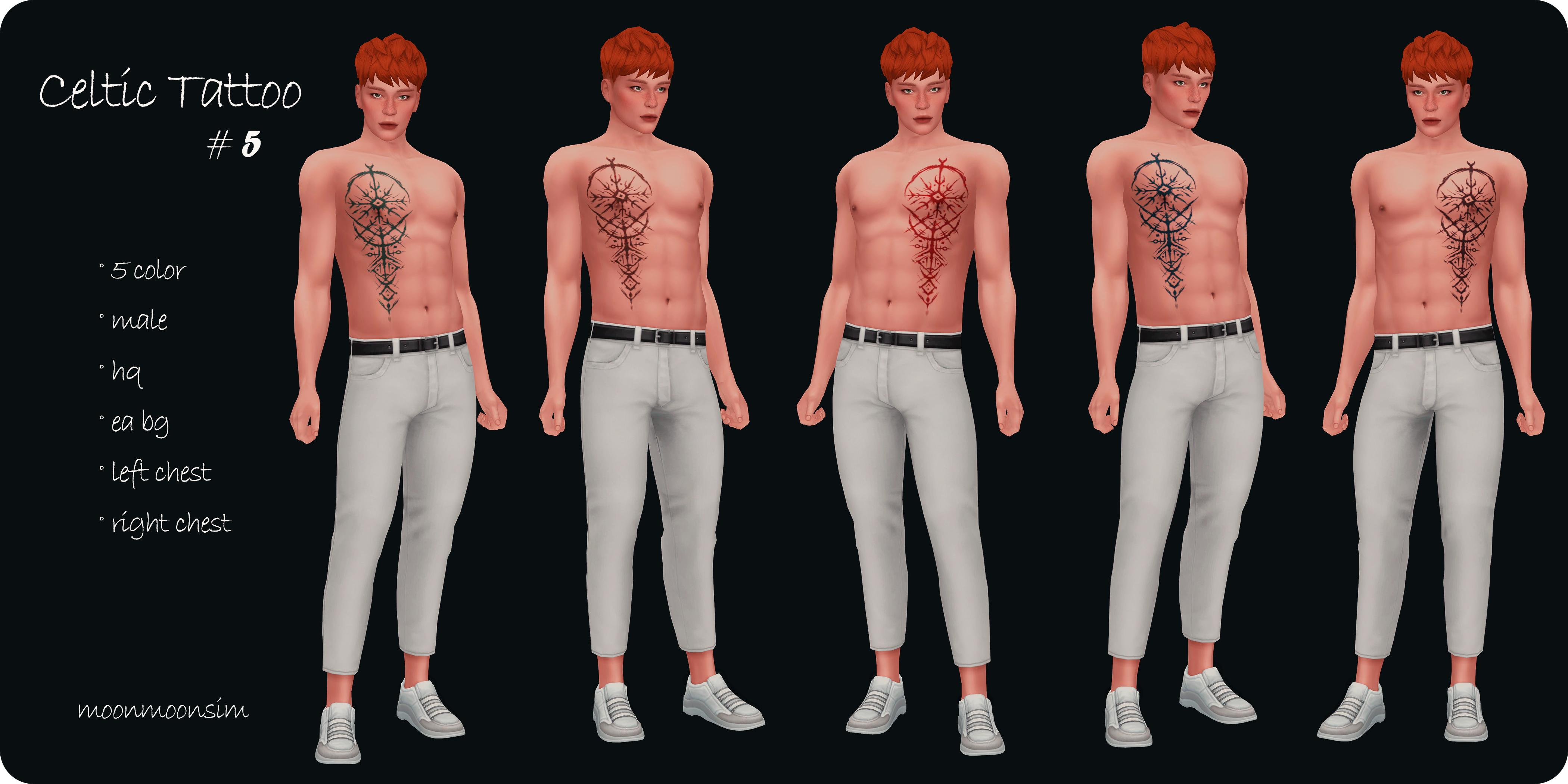 moonmoonsim celtic male tattoo 5 - Gallery - The Sims 4 Create a Sim ...