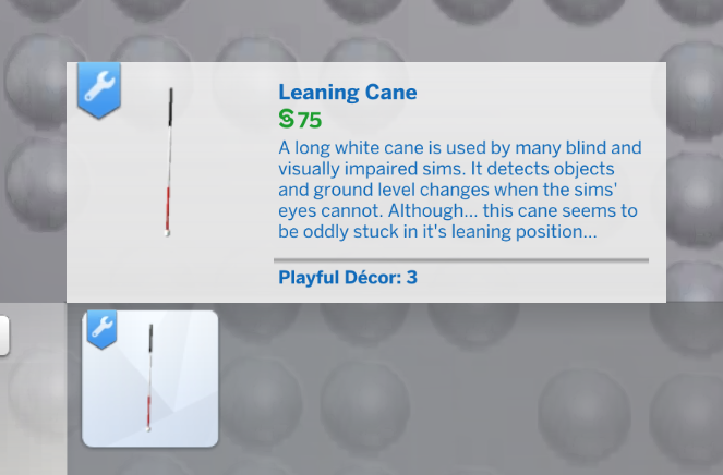 Leaning Cane (Decorative) - The Sims 4 Build / Buy - CurseForge