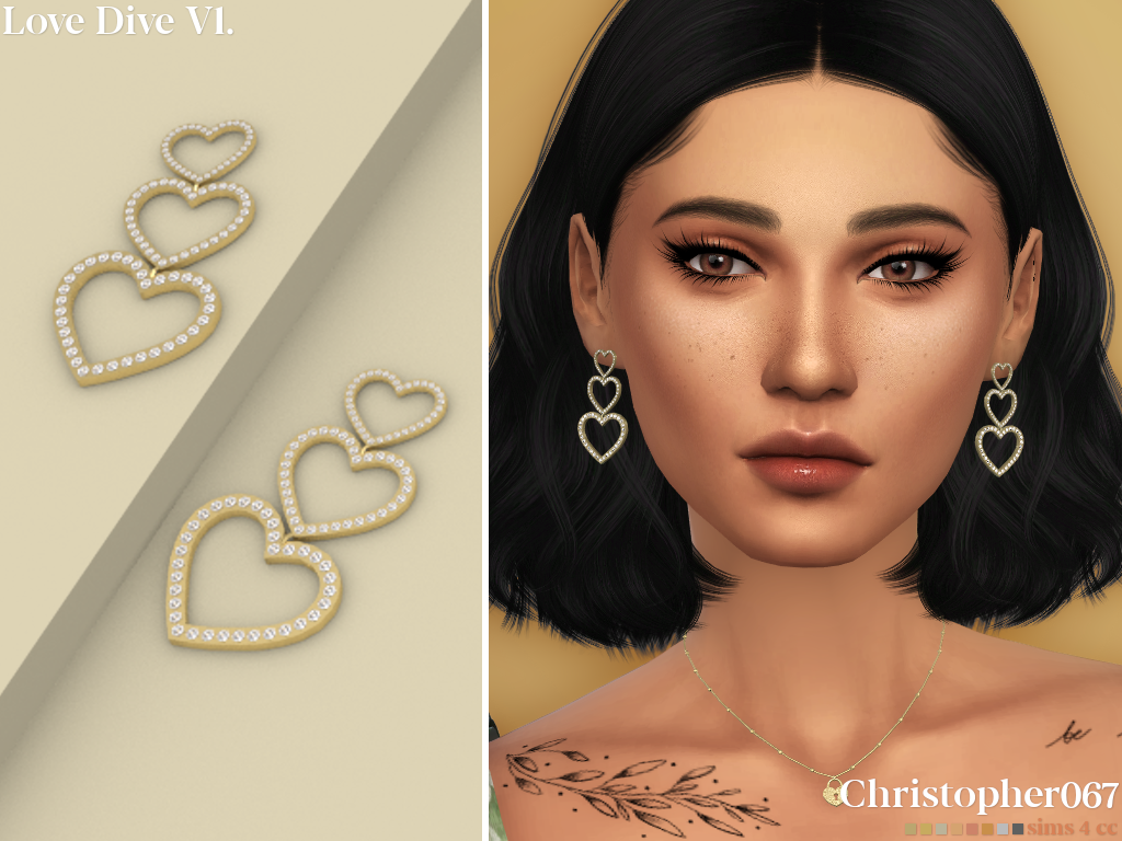 Love Dive Earrings - Version 1 - The Sims 4 Create a Sim - CurseForge