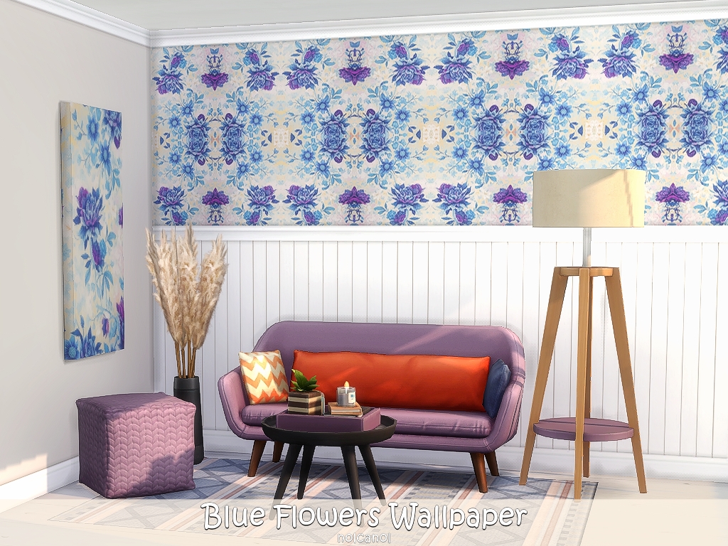 Blue Flowers Wallpaper - The Sims 4 Build / Buy - CurseForge