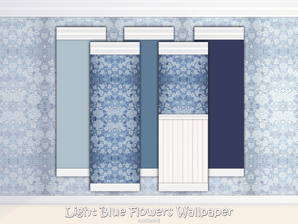 Light Blue Flowers Wallpaper - Gallery - The Sims 4 Build / Buy ...