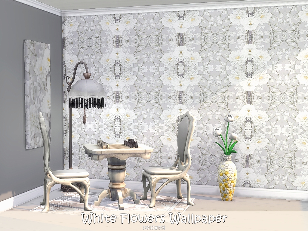White Flowers Wallpaper - The Sims 4 Build / Buy - CurseForge