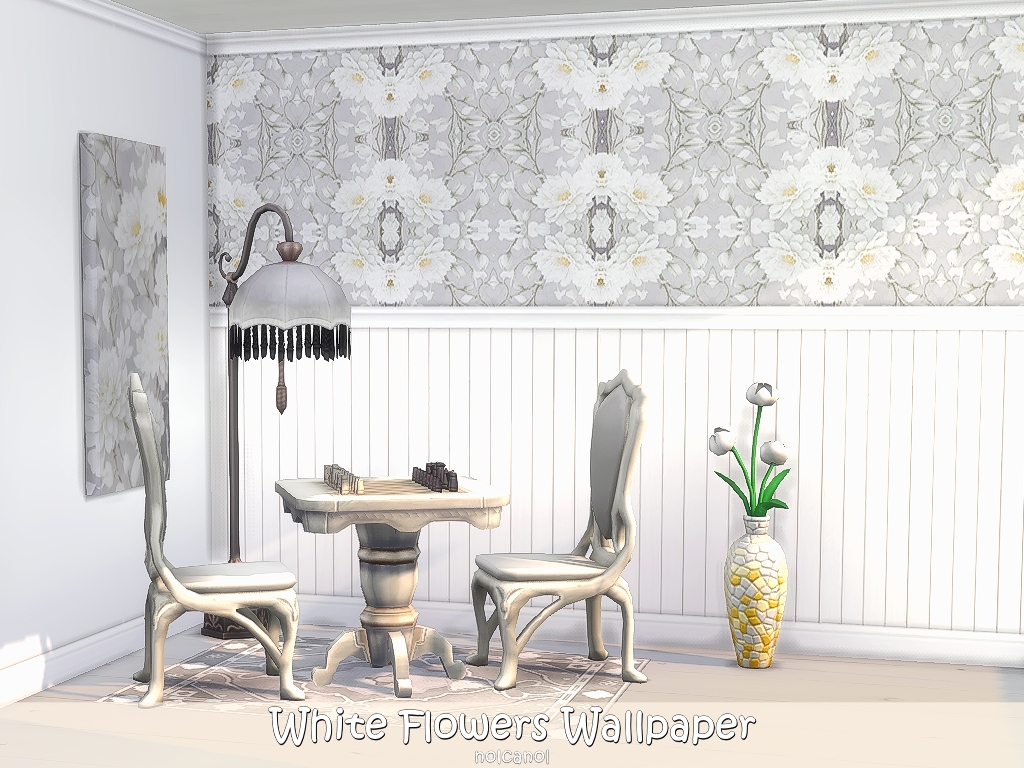 White Flowers Wallpaper - The Sims 4 Build / Buy - CurseForge