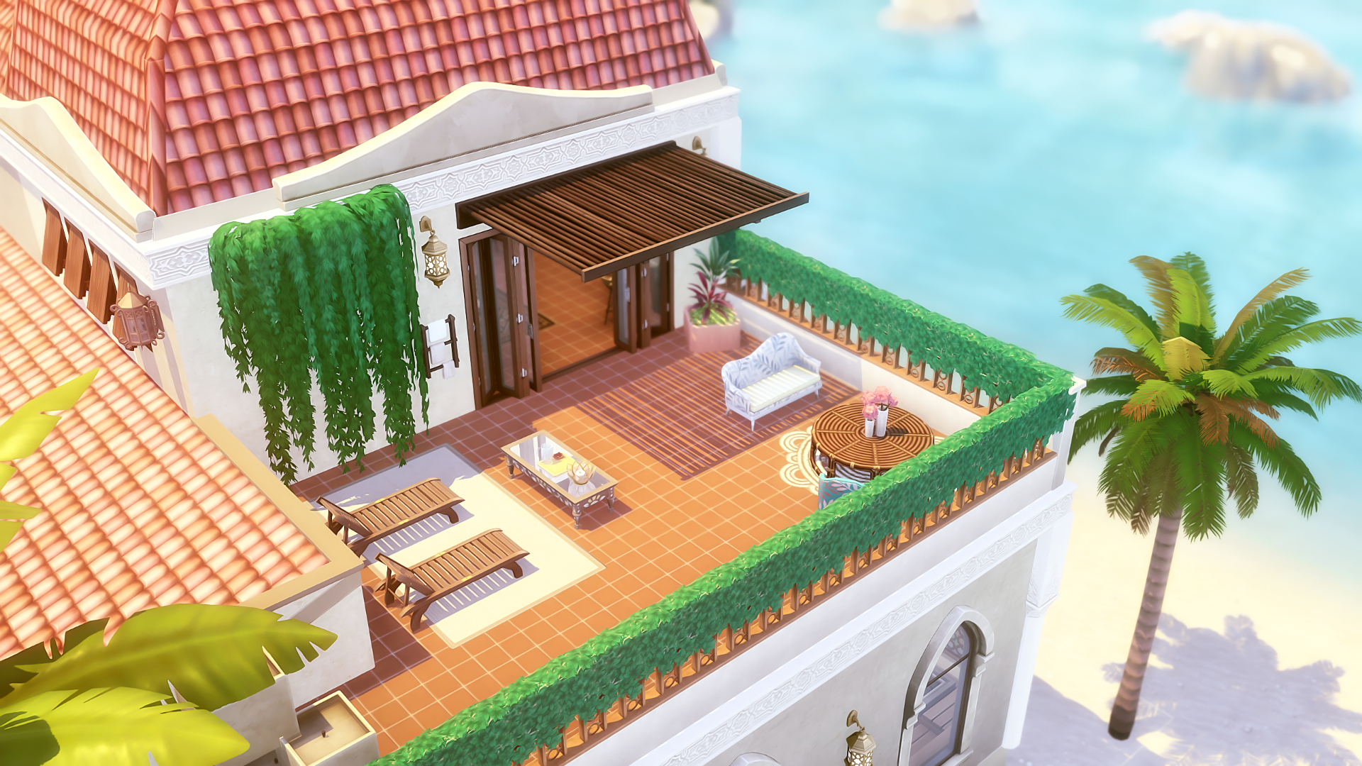 Mediterranean Beach House Sims 4