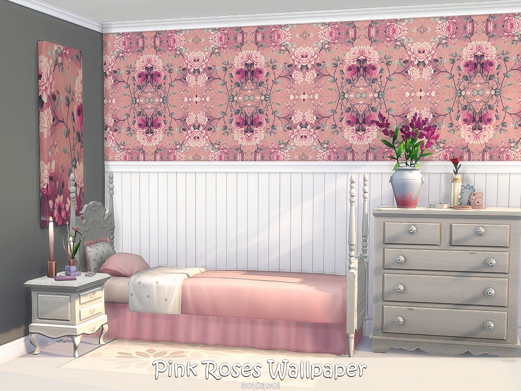Pink Roses Wallpaper - Gallery - The Sims 4 Build / Buy - CurseForge