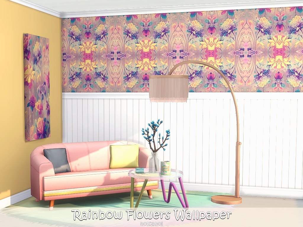 Rainbow Flowers Wallpaper - The Sims 4 Build / Buy - CurseForge