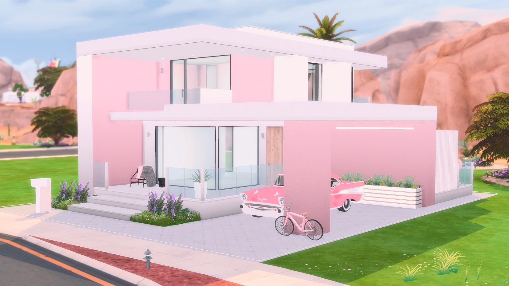 Modern Houses Sims 3 Tumblr Modern Pink Tiny Home (Shell Only) +CC