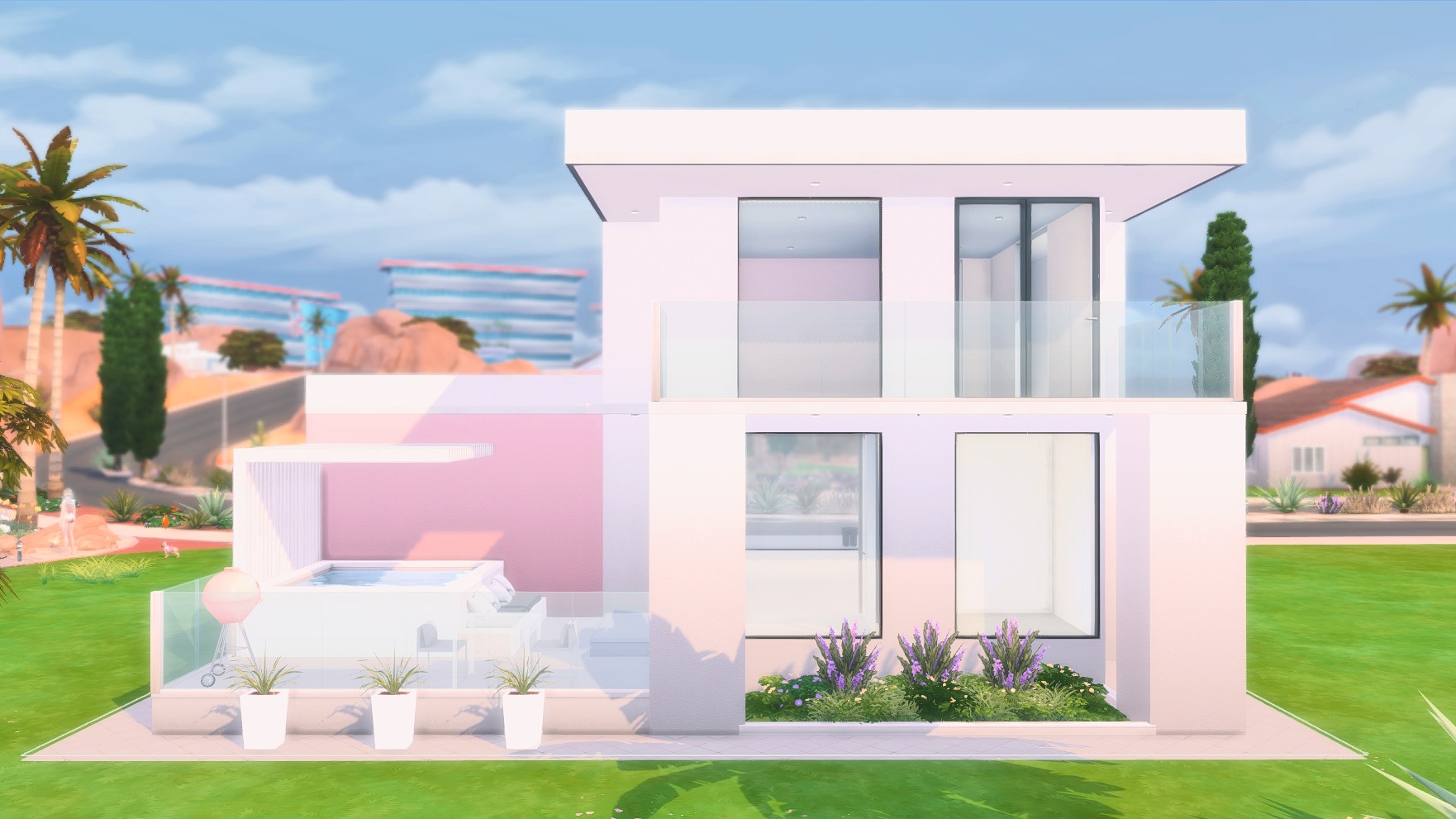 Modern Pink Tiny Home (Shell Only) +CC - The Sims 4 Rooms / Lots ...