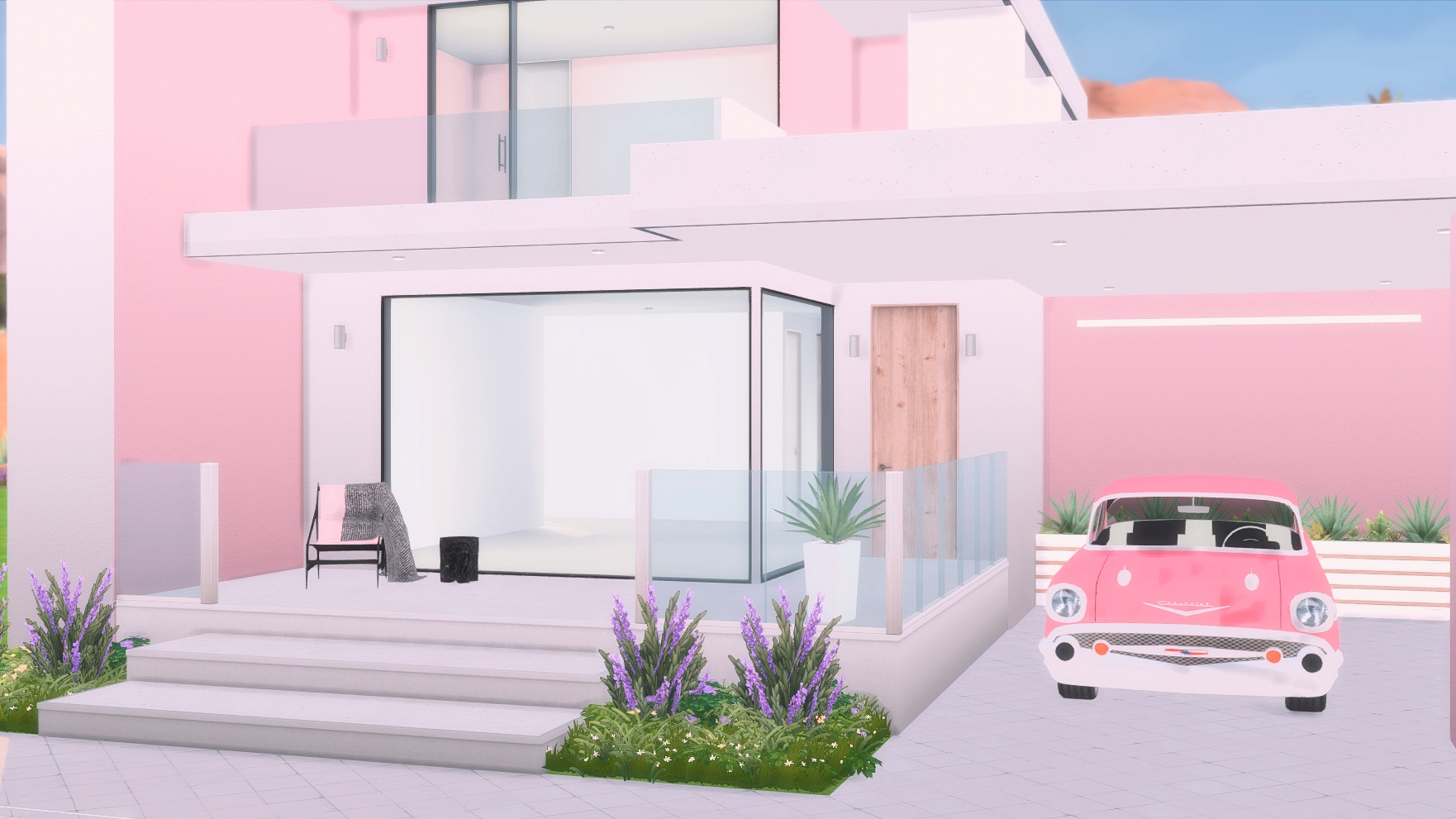 Modern Pink Tiny Home (Shell Only) +CC - The Sims 4 Rooms / Lots ...