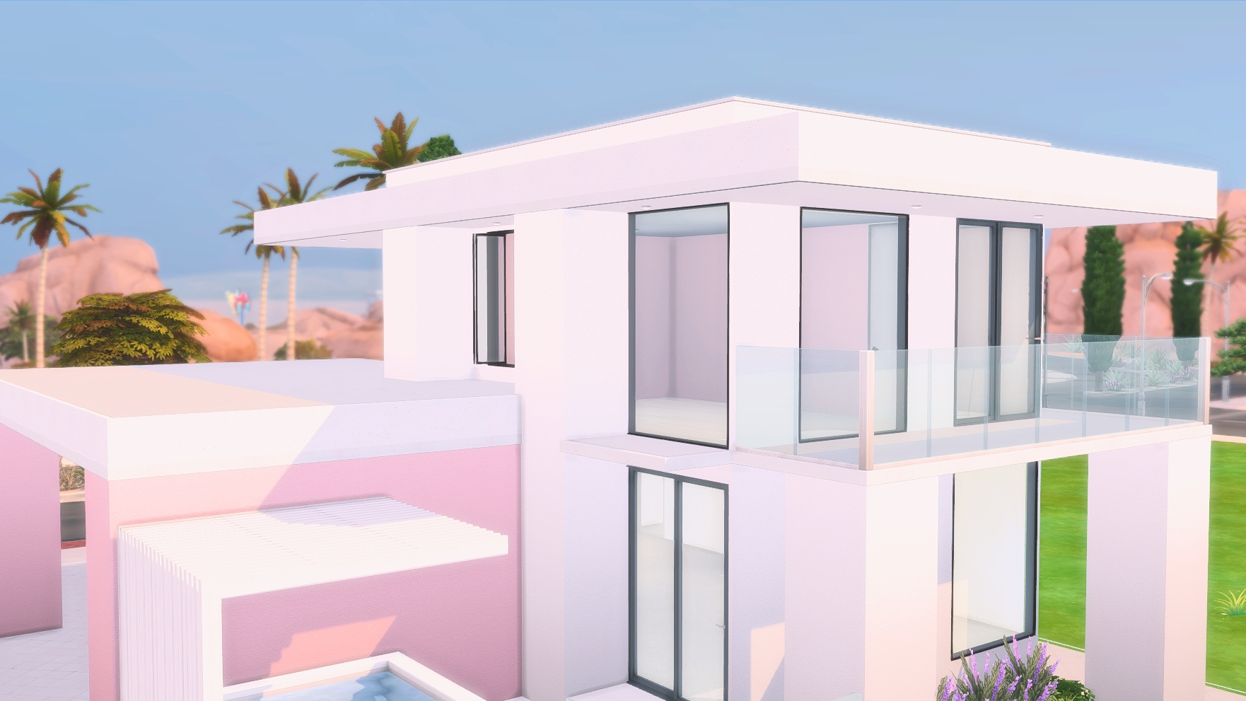 Modern Pink Tiny Home (Shell Only) +CC - The Sims 4 Rooms / Lots ...