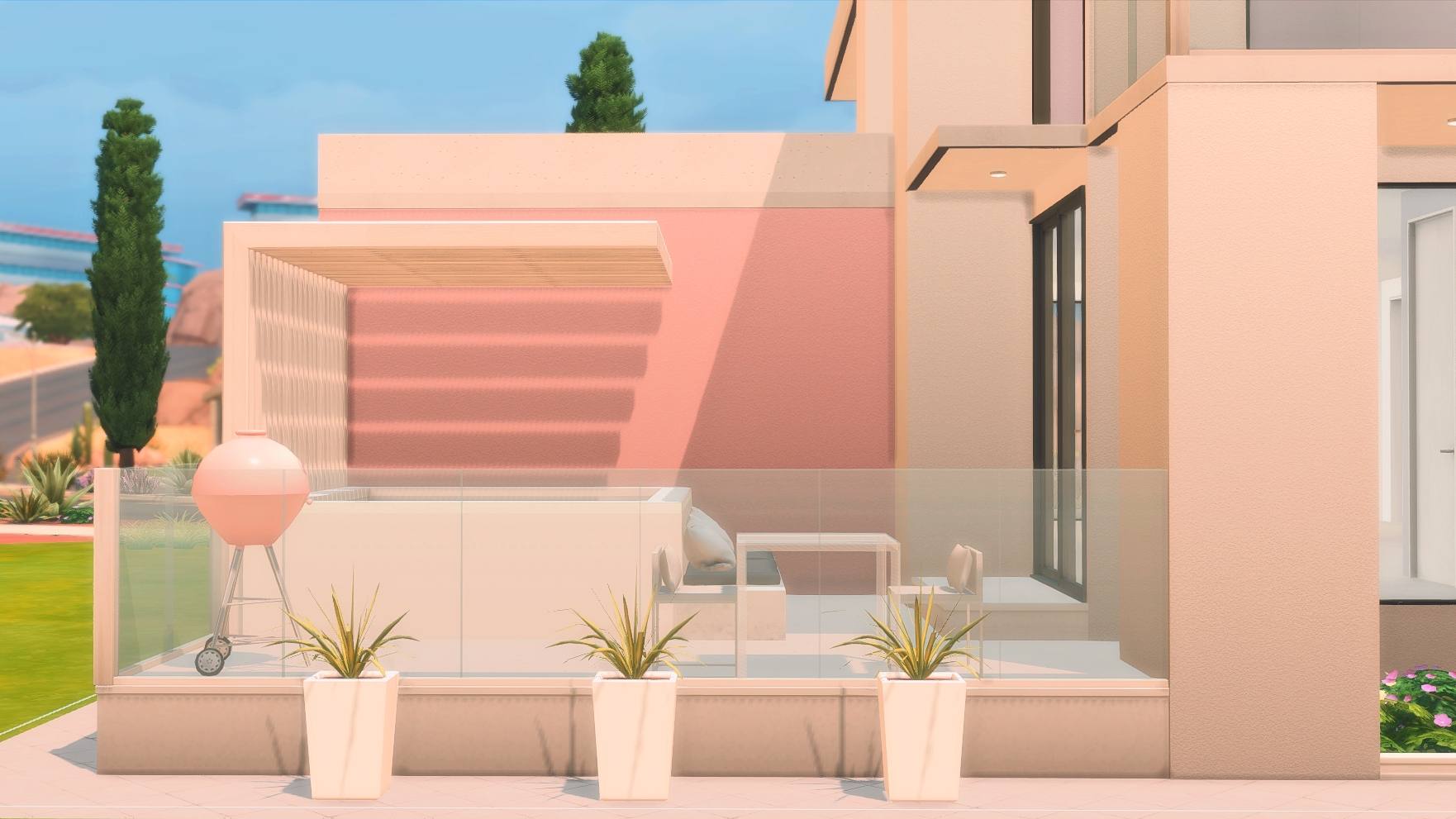 Modern Pink Tiny Home (Shell Only) +CC - The Sims 4 Rooms / Lots ...