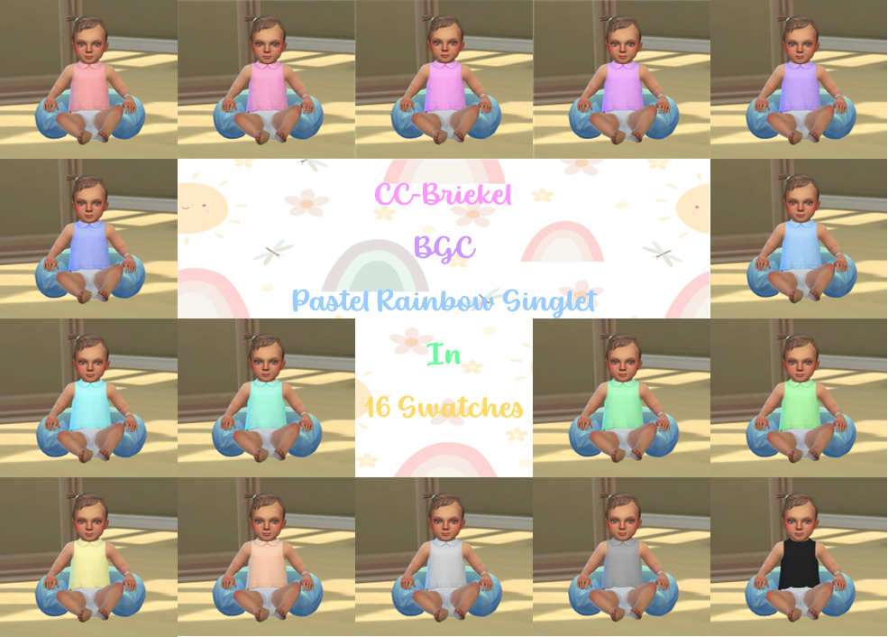 BGC Infant Pastel Rainbow Singlet - The Sims 4 Create a Sim - CurseForge