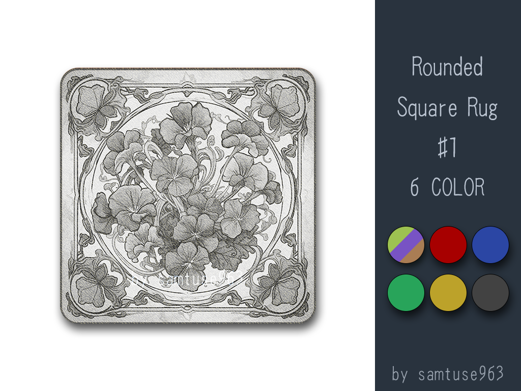 Rounded Square Dance Rug #1 Samtuse963 - The Sims 4 Build / Buy ...