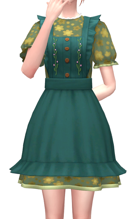 Cottagecore Maid Dress - The Sims 4 Create a Sim - CurseForge