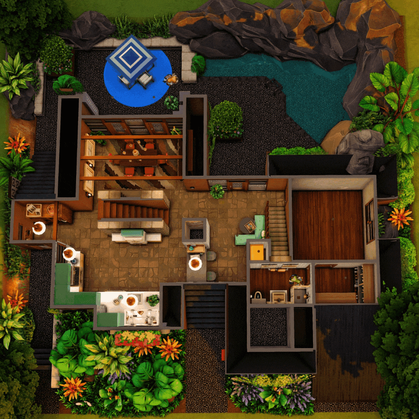 Frank Lloyd Wright's La Miniatura by QubeDesign - The Sims 4 Rooms ...