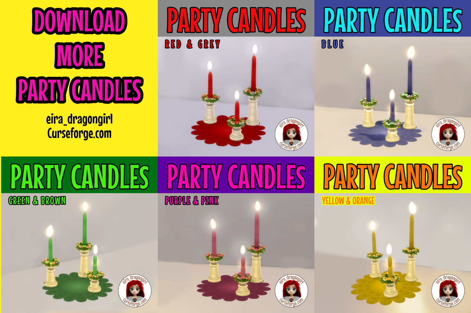 Party Candles 3 - Green & Brown - The Sims 4 Build / Buy - CurseForge