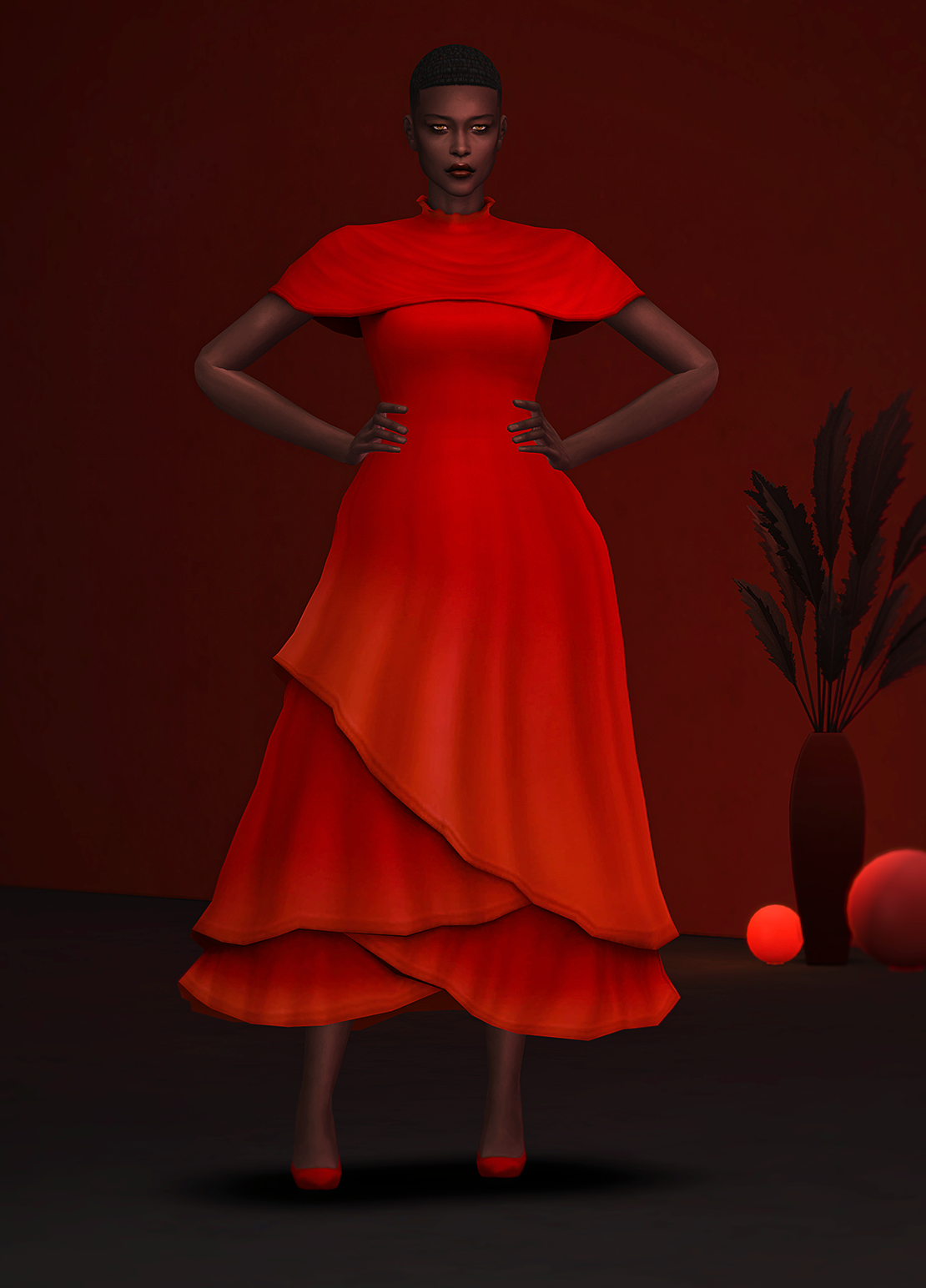 RED Collection - Melrose Gown - The Sims 4 Create a Sim - CurseForge