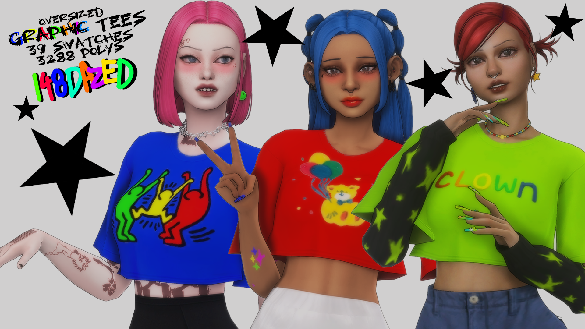 OVERSIZED GRAPHIC TEES ! - Gallery - The Sims 4 Create a Sim - CurseForge