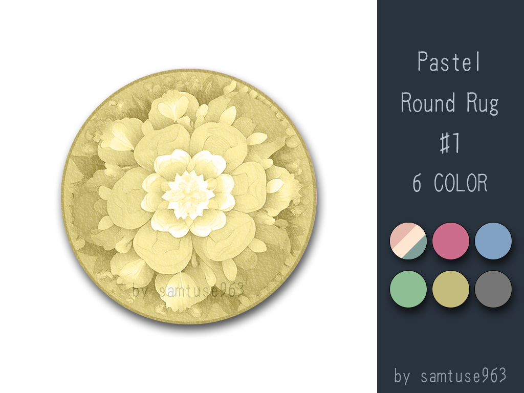 Pastel Flower Round Dance Rug #1 Samtuse963 - The Sims 4 Build / Buy ...