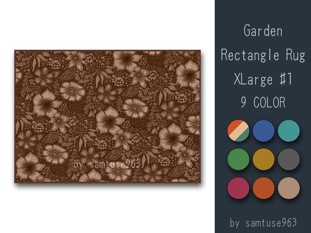 Garden Pattern Rectangle Dance Rug XLarge #1 Samtuse963 - The Sims 4 ...