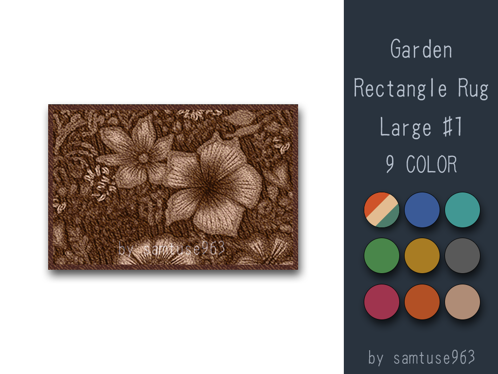 Garden Pattern Rectangle Dance Rug Large #1 Samtuse963 - The Sims 4 ...