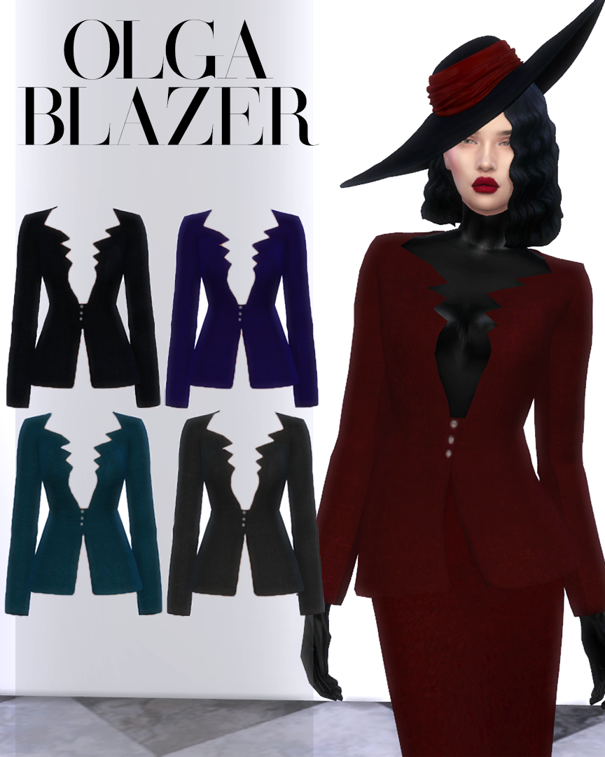 Olga Blazer (Niche Noir Collection) - The Sims 4 Create a Sim - CurseForge