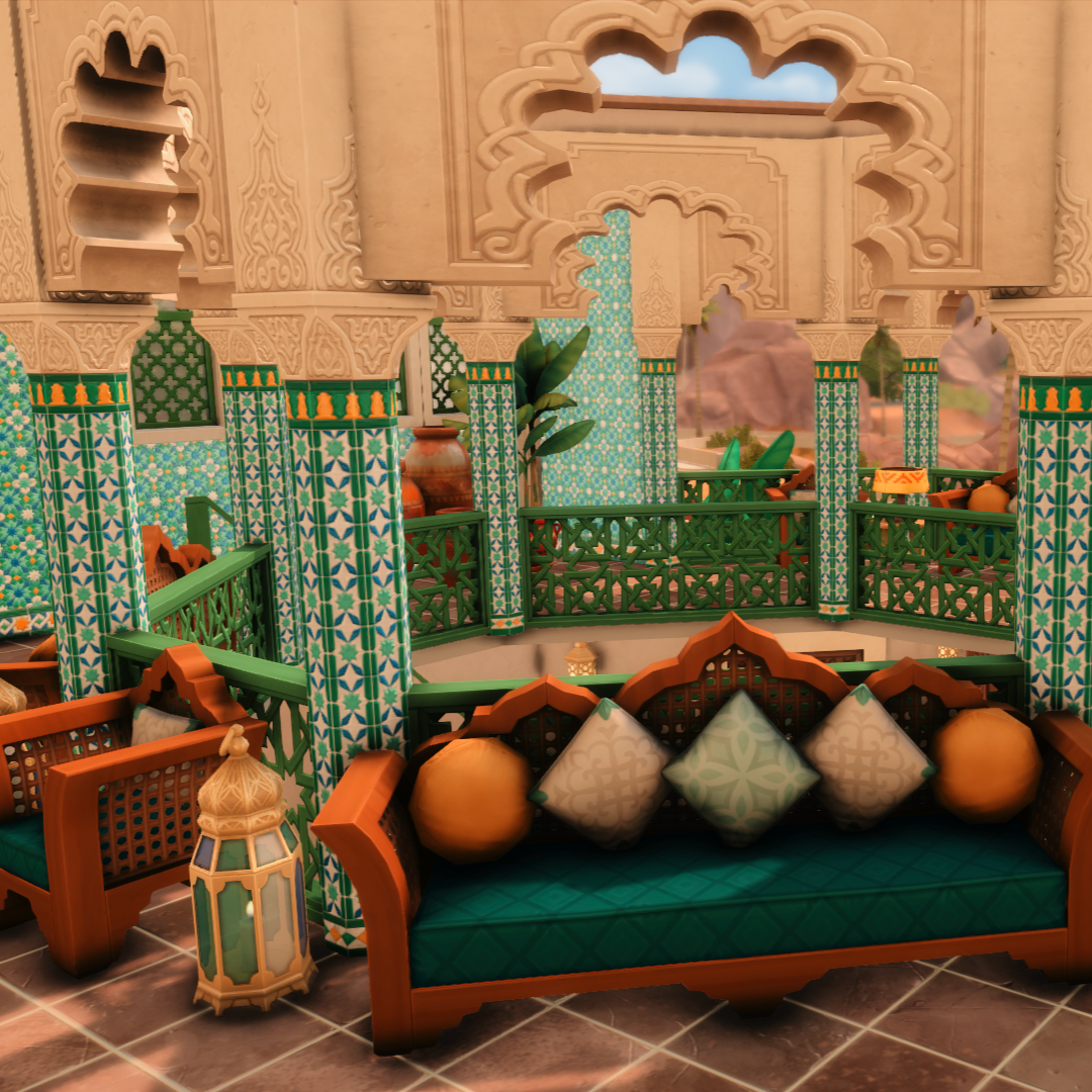 Moroccan Bathhouse | Oasis Springs Spa | Courtyard Oasis Kit - The Sims ...
