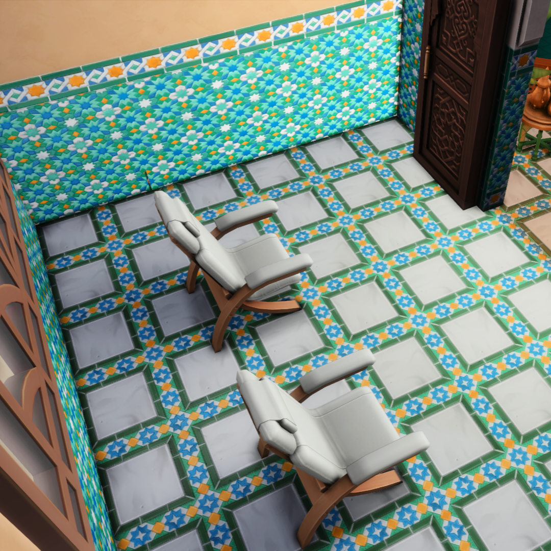Moroccan Bathhouse | Oasis Springs Spa | Courtyard Oasis Kit - The Sims ...