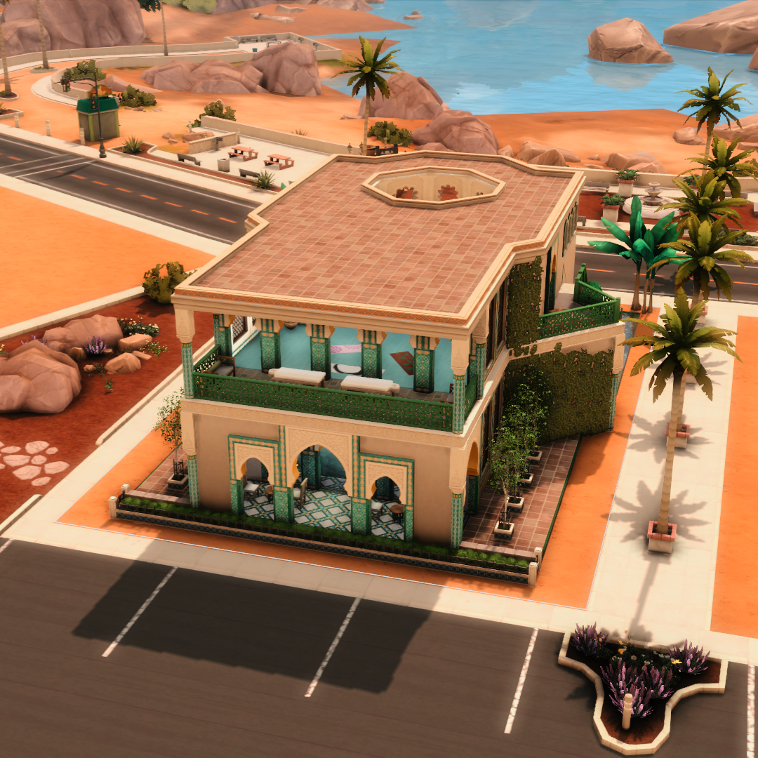Moroccan Bathhouse | Oasis Springs Spa | Courtyard Oasis Kit - The Sims ...