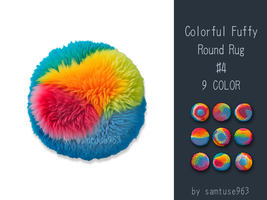 Pastel Fluffy Round Dance Rug #4 Samtuse963 - The Sims 4 Build / Buy ...
