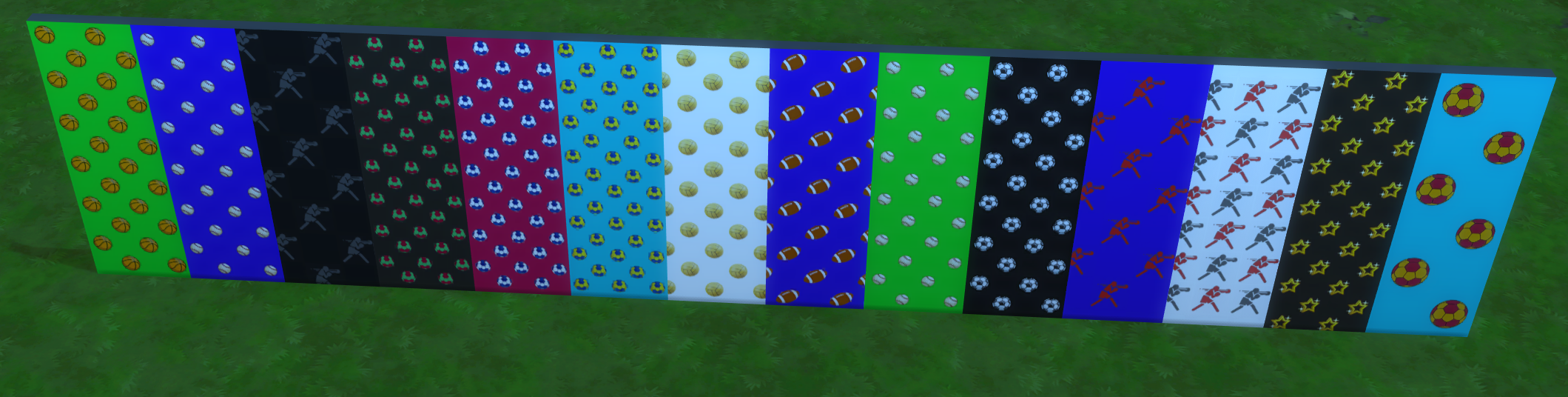 Seamless Wall Paper - Sport Pattern (100 swatches) - The Sims 4 Build ...