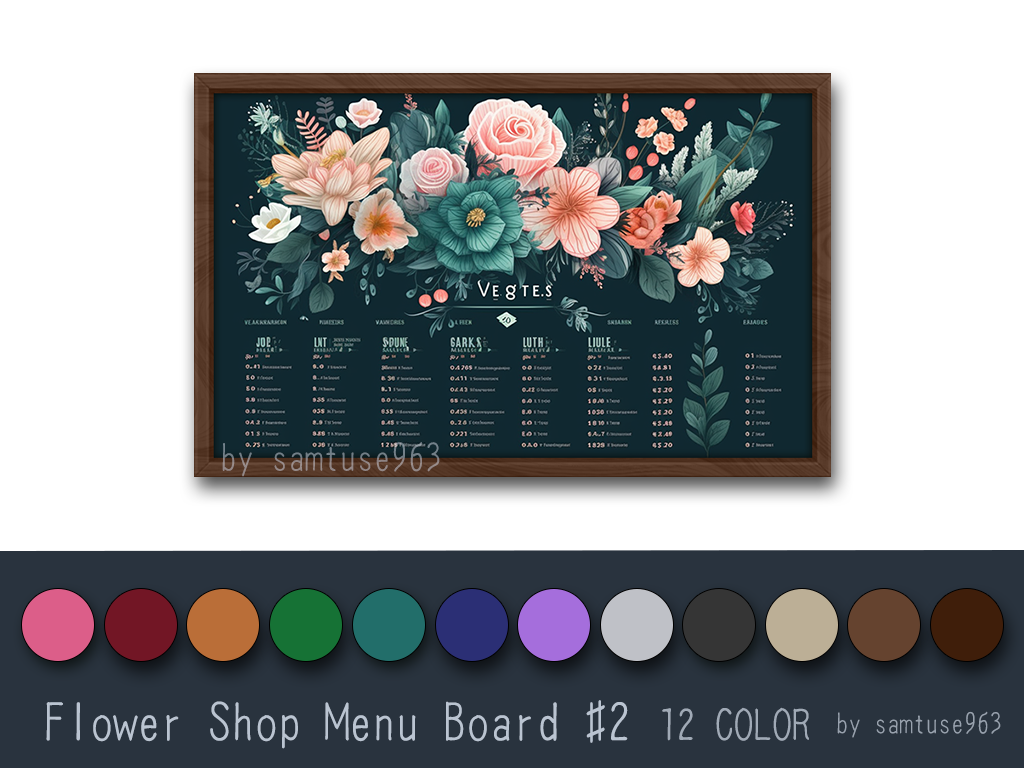 Flower Shop Menu Board #2 Samtuse963 - The Sims 4 Build / Buy - CurseForge