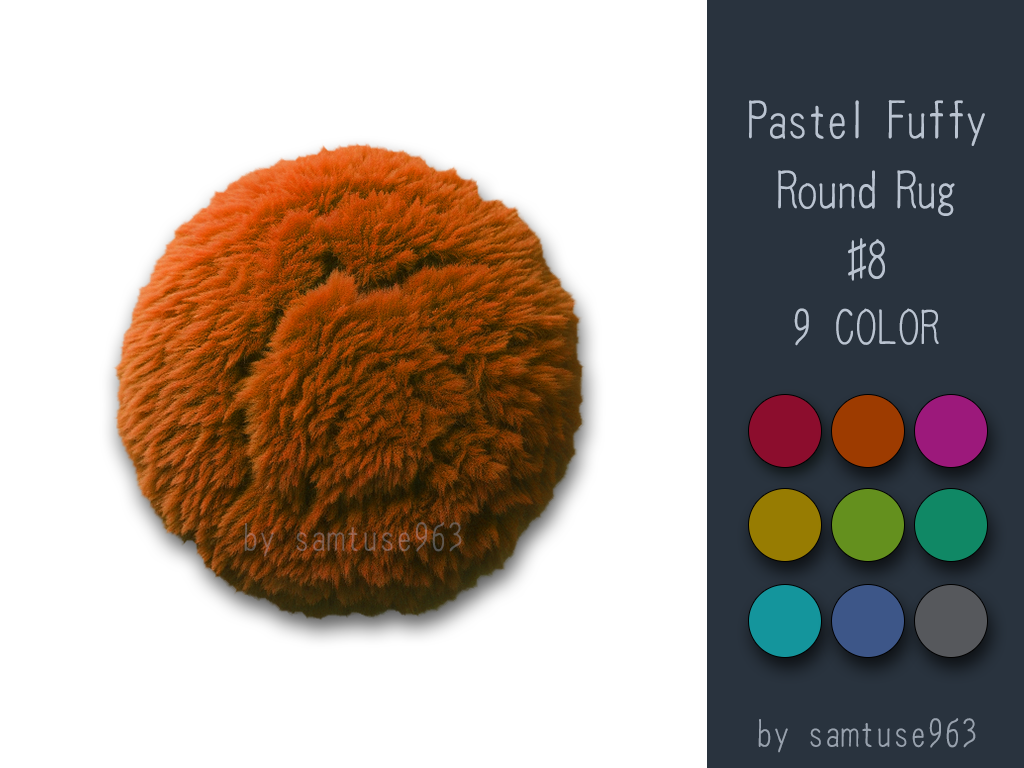 Pastel Fluffy Round Dance Rug #8 Samtuse963 - The Sims 4 Build / Buy ...