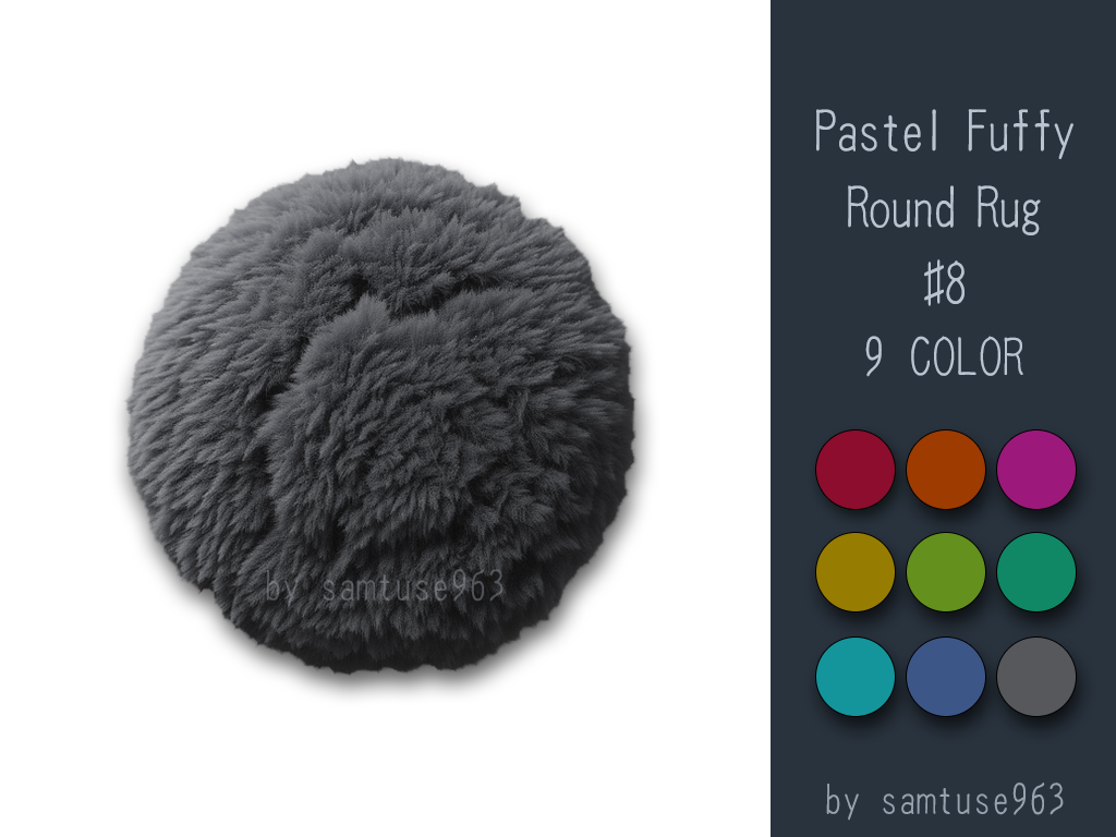 Pastel Fluffy Round Dance Rug #8 Samtuse963 - The Sims 4 Build / Buy ...