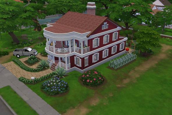 The Big Red Family Home - No cc - The Sims 4 Rooms / Lots - CurseForge