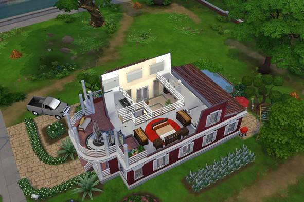 The Big Red Family Home - No cc - The Sims 4 Rooms / Lots - CurseForge